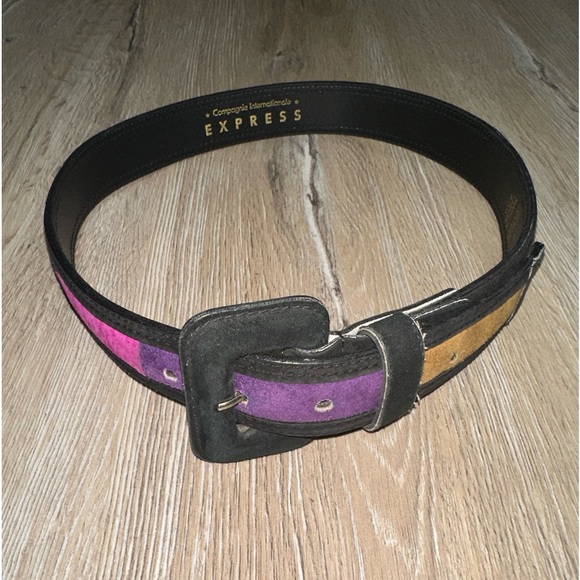 Express | Accessories | Vintage Express 9s Womens Colorful Suede Belt ...